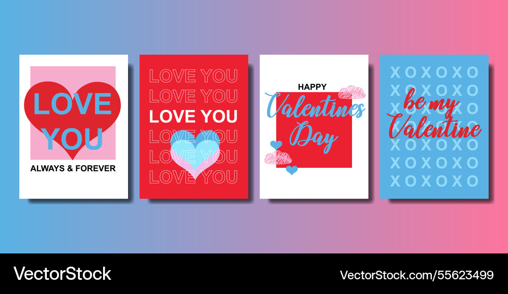 Modern valentines day card and poster collection Vector Image