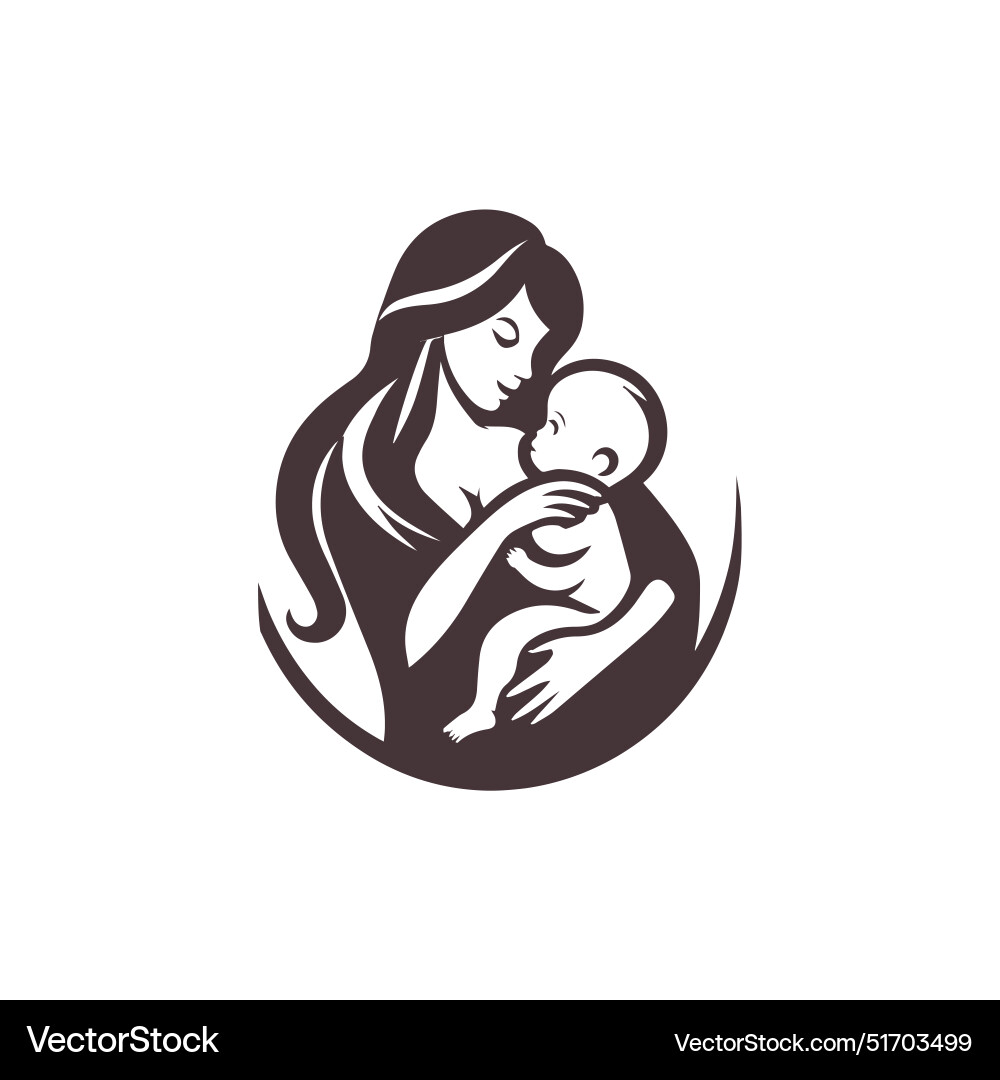 Mom and baby logo Royalty Free Vector Image - VectorStock