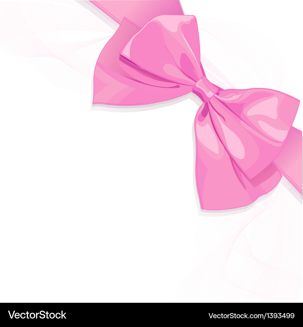 Pink bow Royalty Free Vector Image - VectorStock