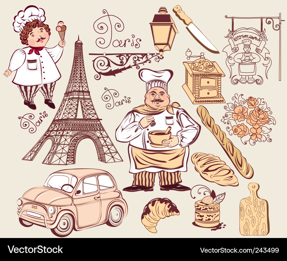 Symbole von paris Lizenzfreies Vektorbild - VectorStock