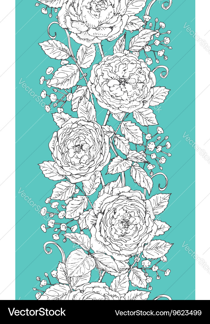 Tea rose pattern Royalty Free Vector Image - VectorStock
