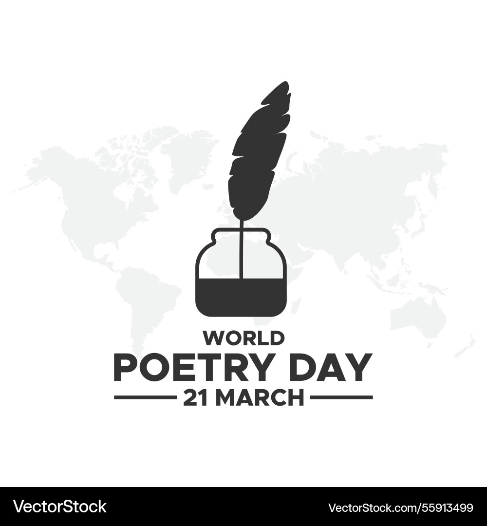 World poetry day held on 21 march graphic Vector Image