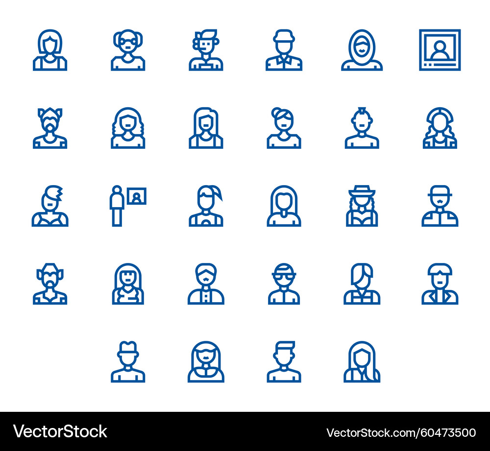 28 Bold Line Avatar Icon Pack – Royalty-Free Vector | VectorStock