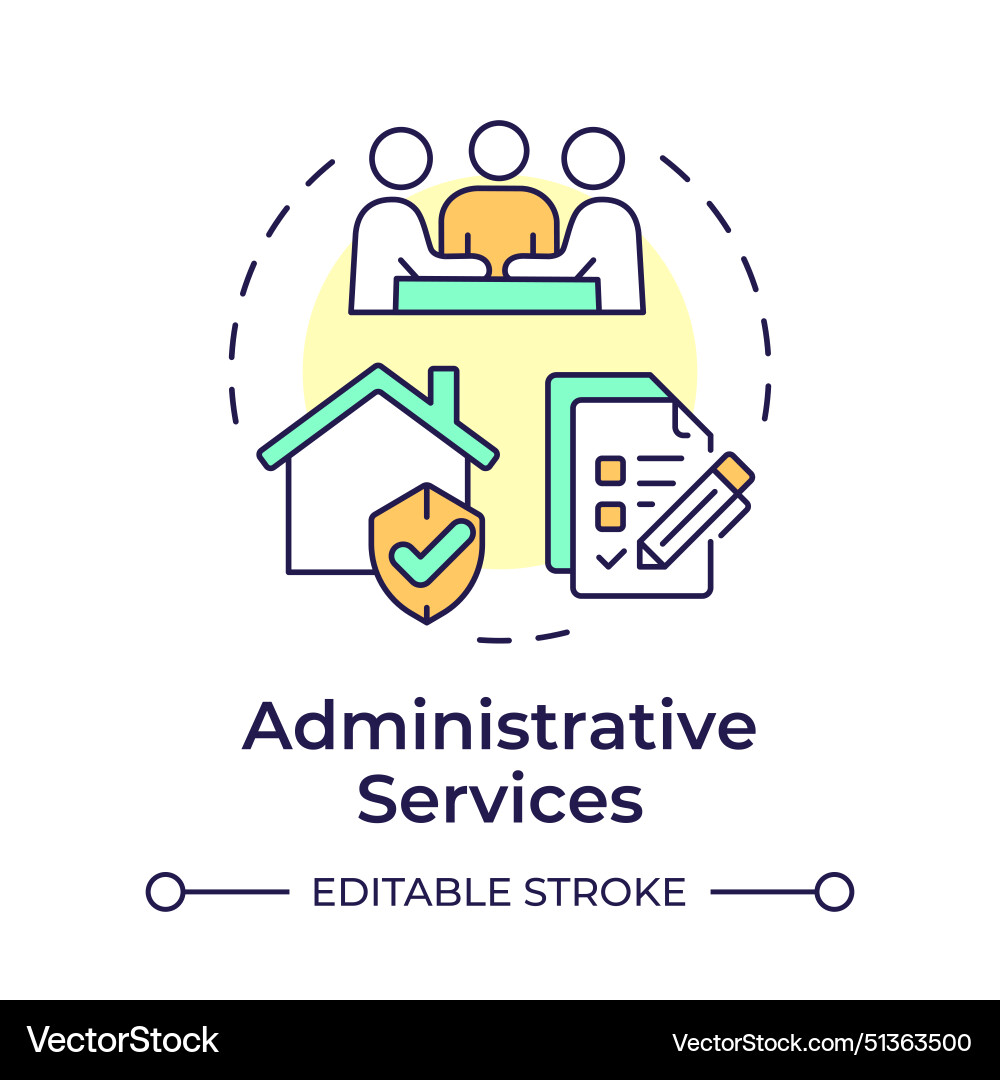 Administrative services multi color concept icon Vector Image