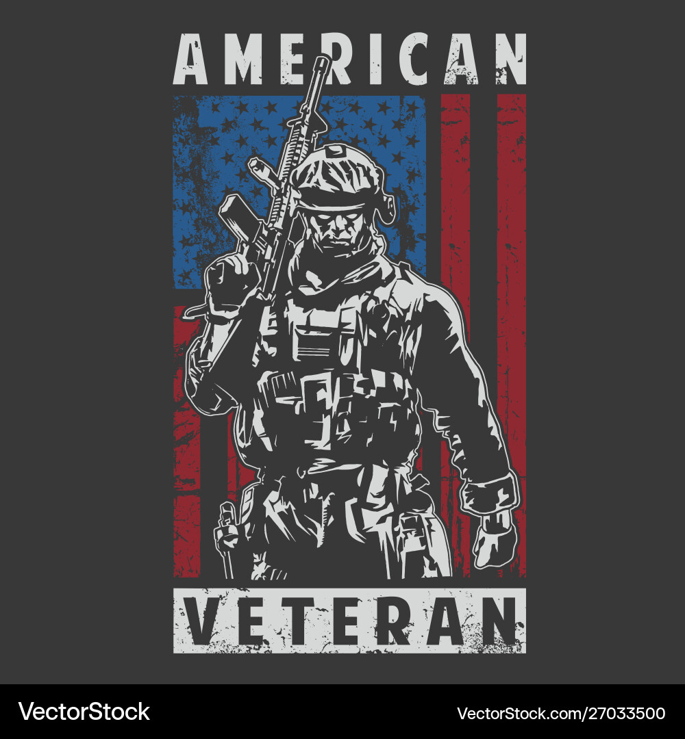 American veteran army Royalty Free Vector Image