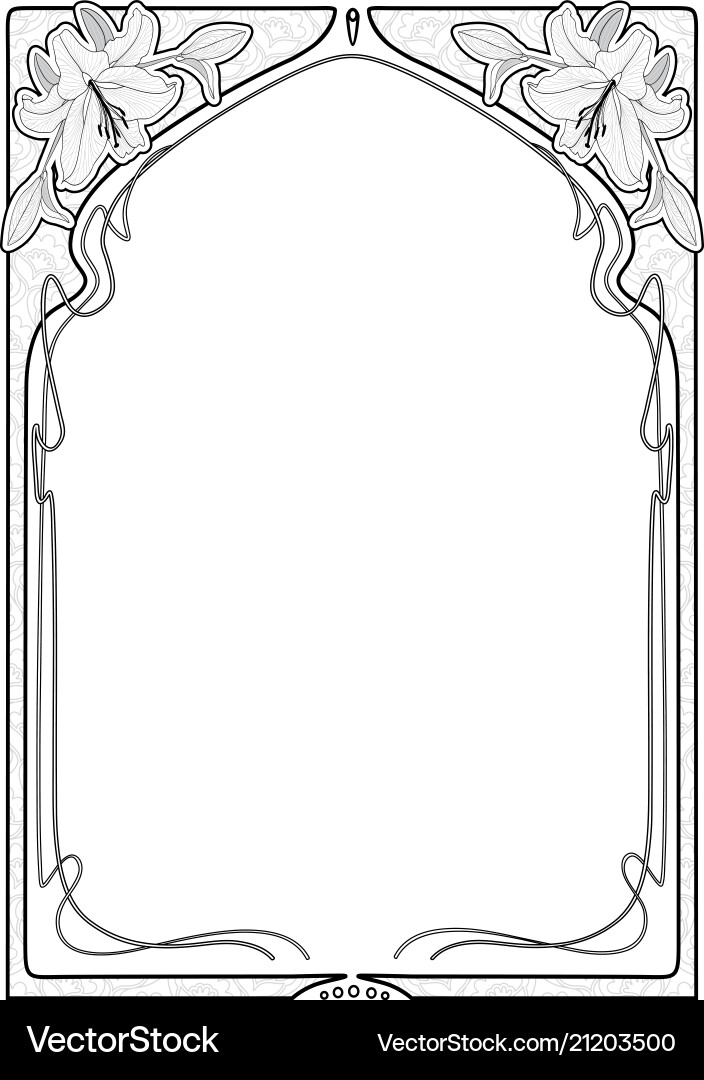Art nouveau frames with space for text Royalty Free Vector