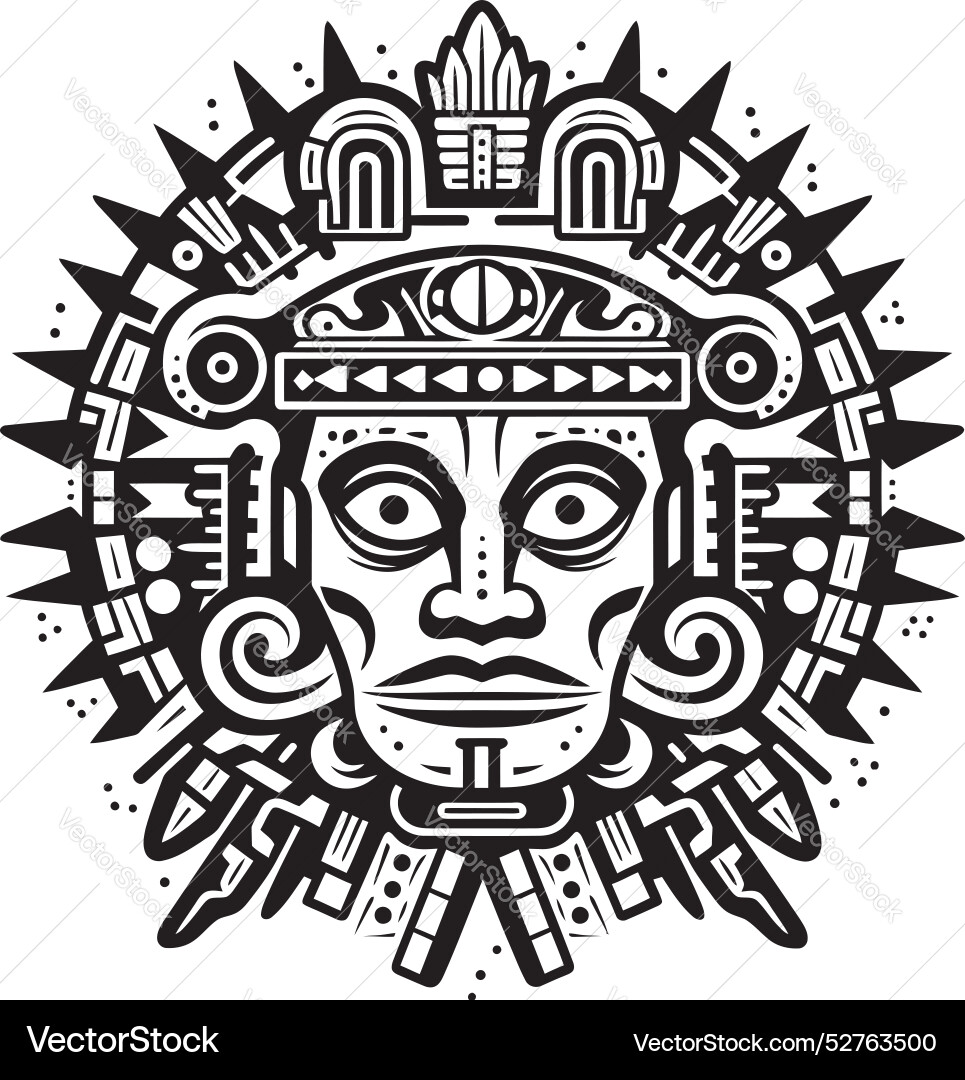 Aztec marvels elegance artistry logos Royalty Free Vector