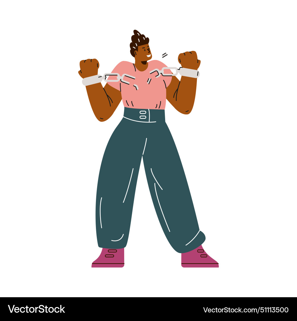 Breaking chains for freedom Royalty Free Vector Image