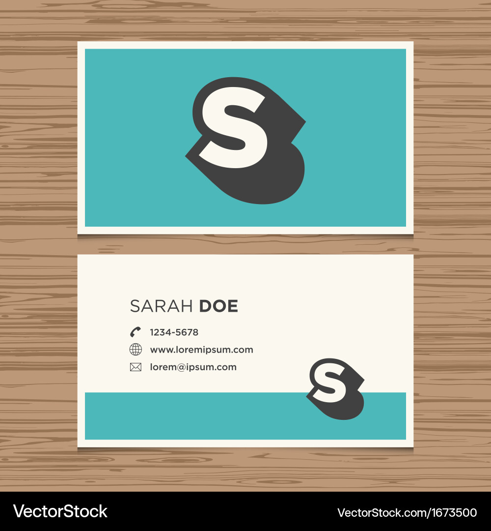 Business card letter s Royalty Free Vector Image
