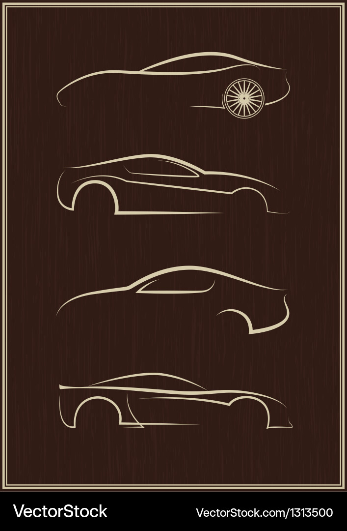 Calligraphic car logo set Royalty Free Vector Image