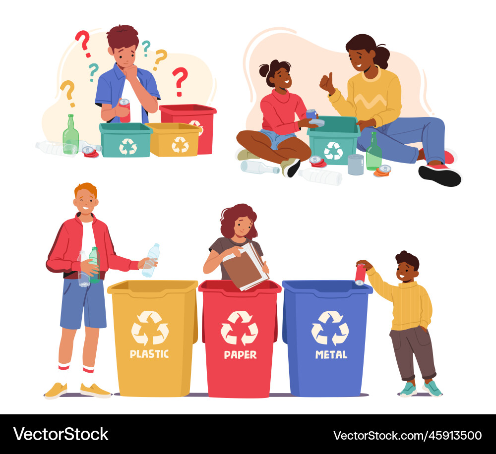 Children Sorting Waste – Eco-Friendly Recycling