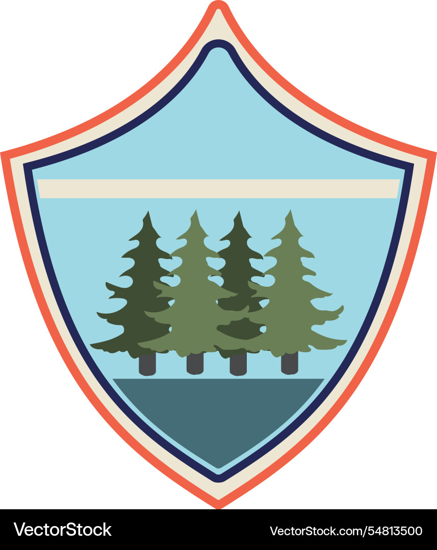 Classic retro forest badge cartoon Royalty Free Vector Image