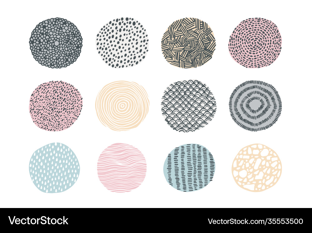 Doodle texture abstract hand drawn circles Vector Image