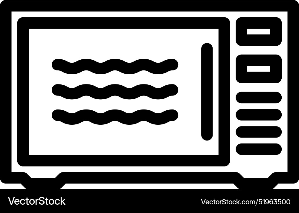 Microwave safe label product caution line icon Vector Image