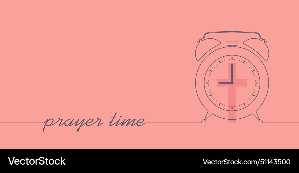Religion concept alarm clock with prayer time Vector Image