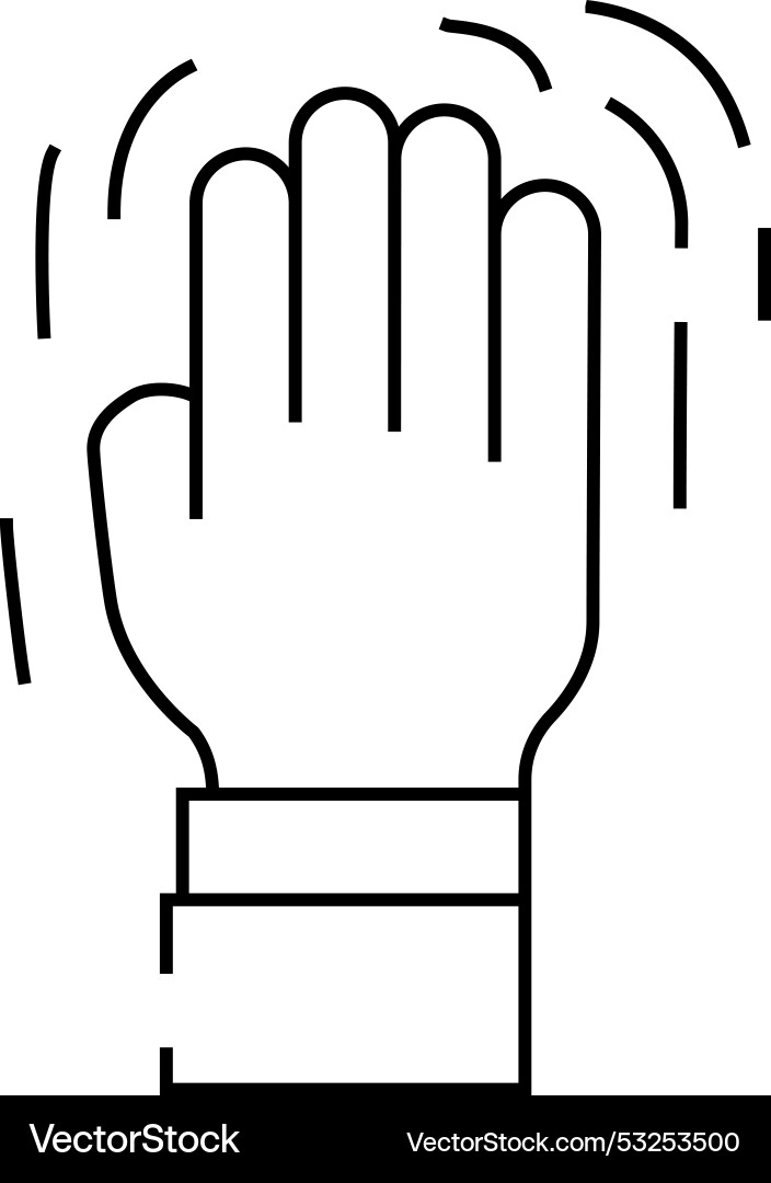 Shaking hand fear line icon Royalty Free Vector Image