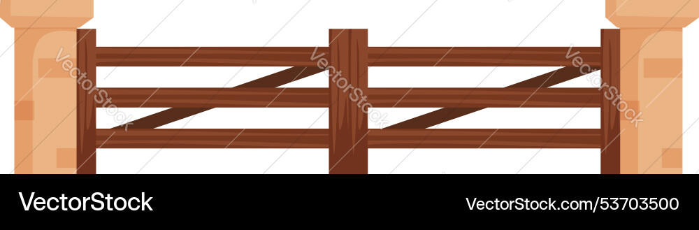 Wooden fence separating space providing security Vector Image