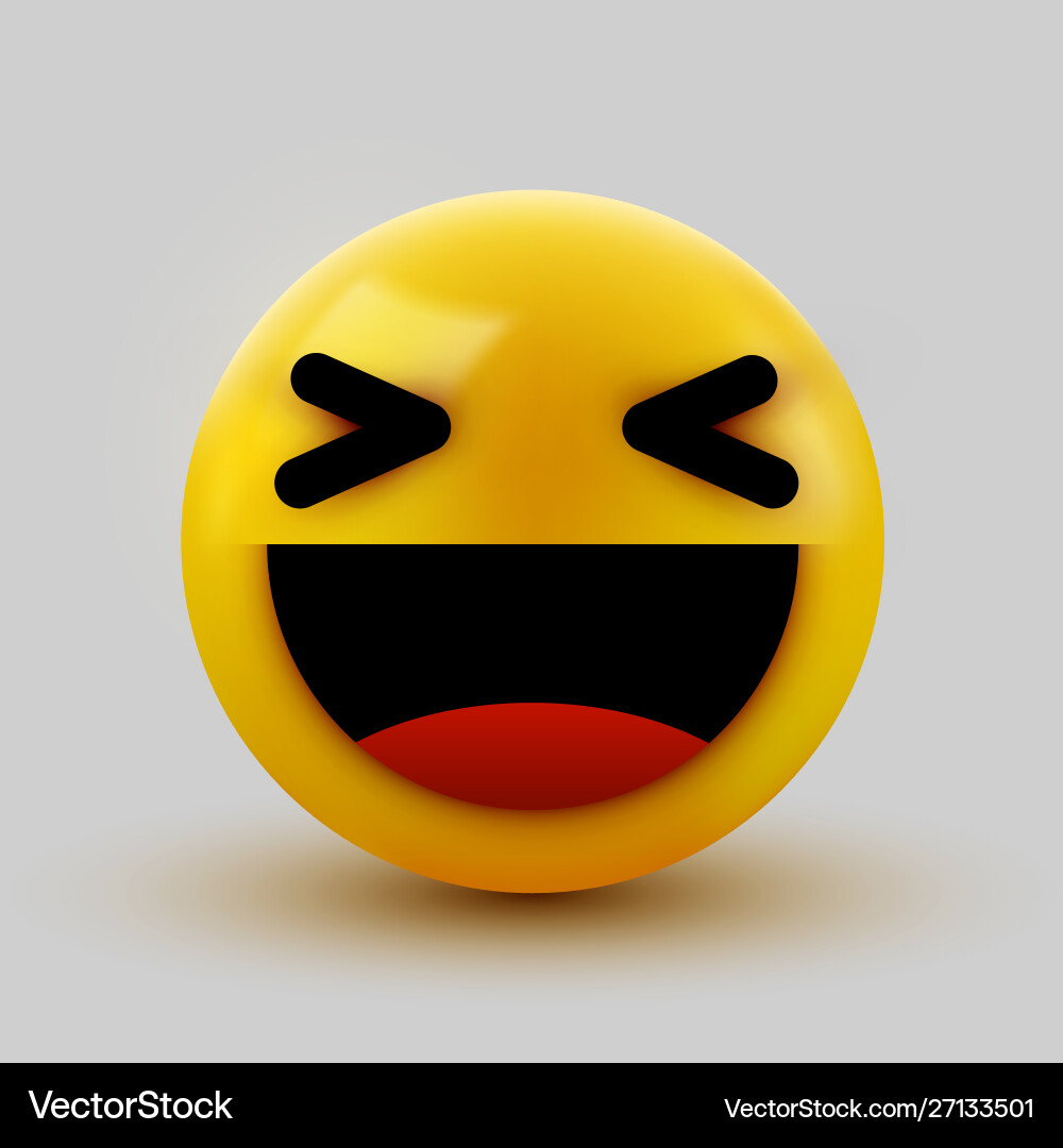 3d smiling ball sign emoticon icon design Vector Image