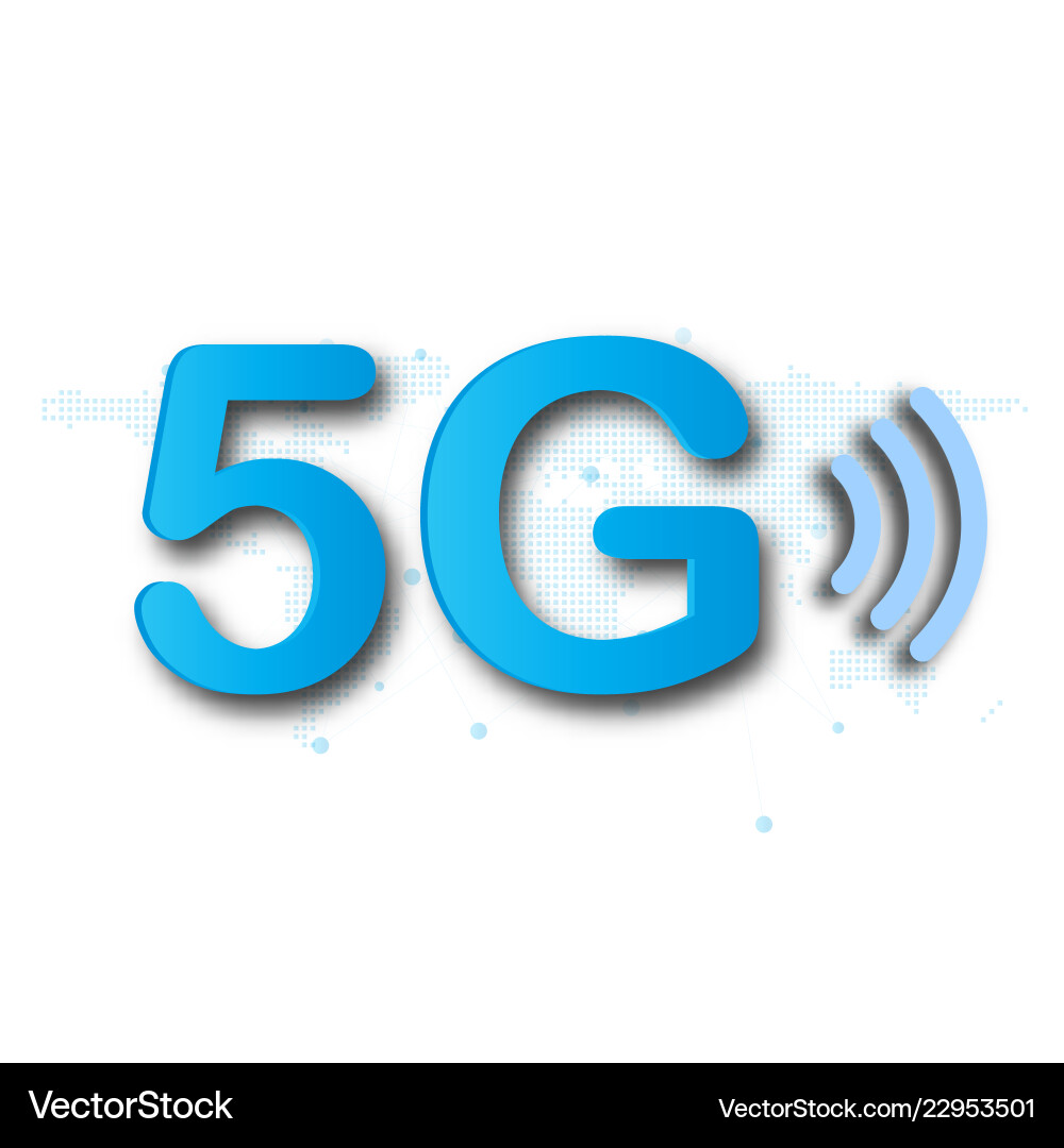 5g cellular mobile communication blue logo Vector Image