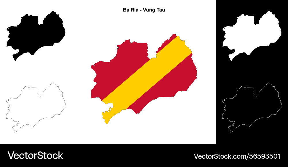 Ba ria - vung tau outline map Royalty Free Vector Image