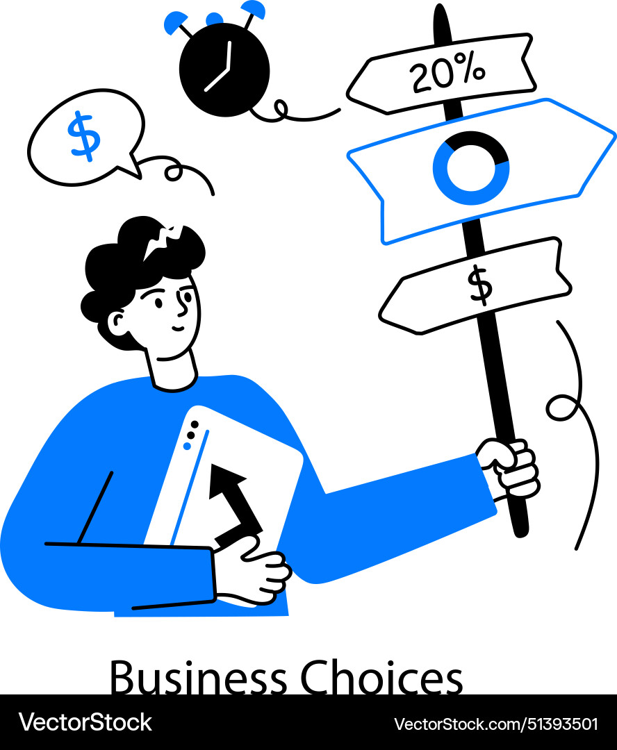 Business choices Royalty Free Vector Image - VectorStock