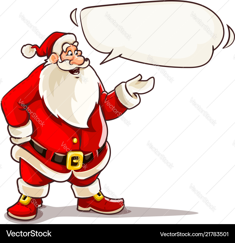 Christmas santa claus speaking Royalty Free Vector Image