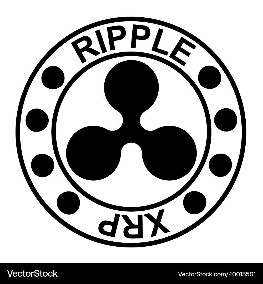 Cryptocurrency coin xrp ripple token for stock Vector Image