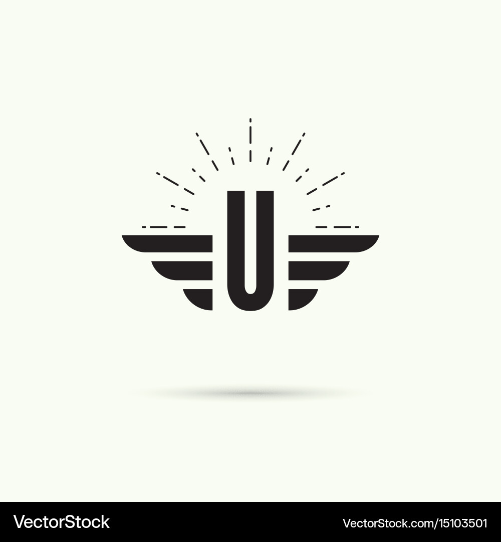 Dynamic Wing Monogram Logo Royalty Free Vector Image