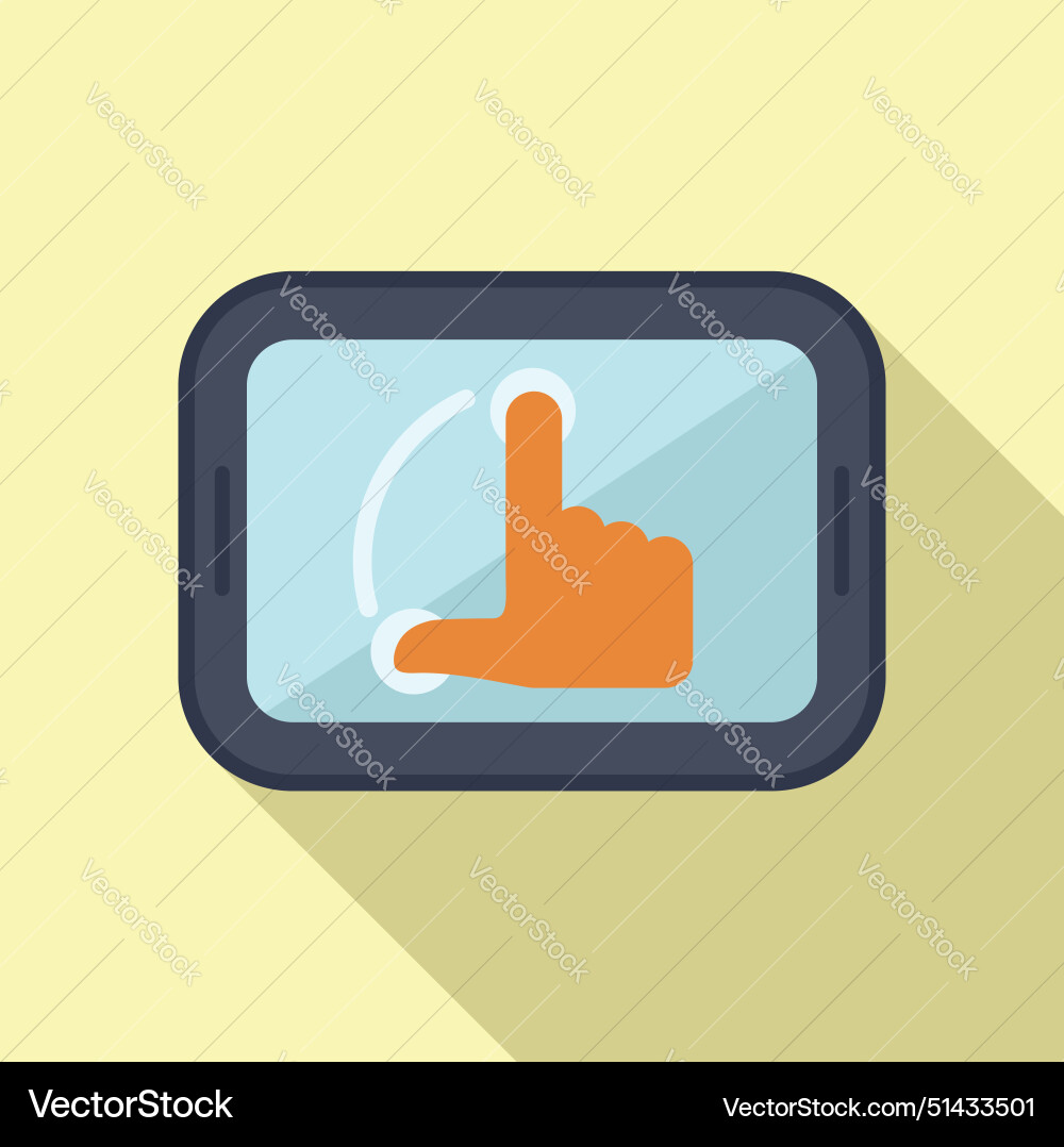 Flat design icon depicting a finger tapping Vector Image