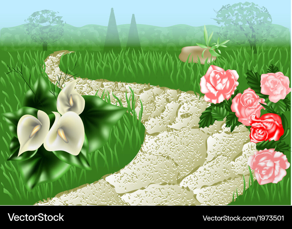 Garden path Royalty Free Vector Image - VectorStock