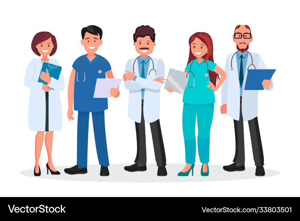 Medical Team of Doctors Royalty Free Vector Image
