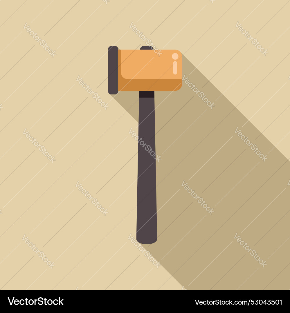 Rubber mallet with wooden handle casting long Vector Image