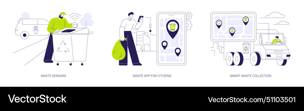 Smart waste management system abstract concept Vector Image