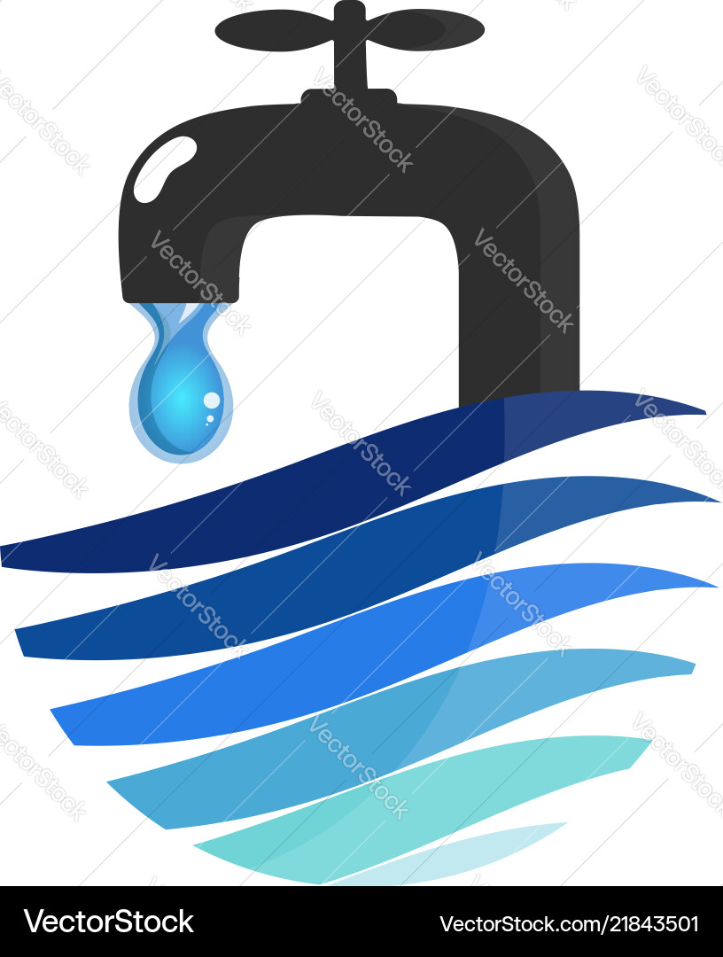 Water tap and drop Royalty Free Vector Image - VectorStock