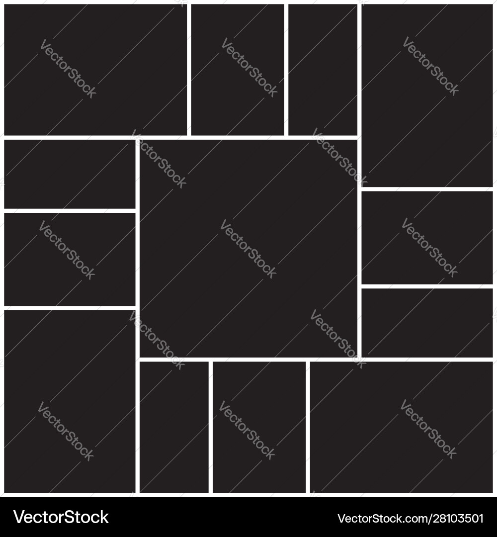 White Frame Photo Collage Pattern Royalty Free Vector Image