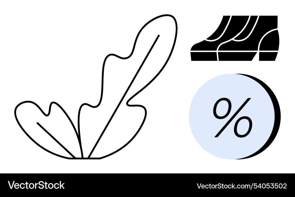 Abstract elements including a leaf graph Vector Image