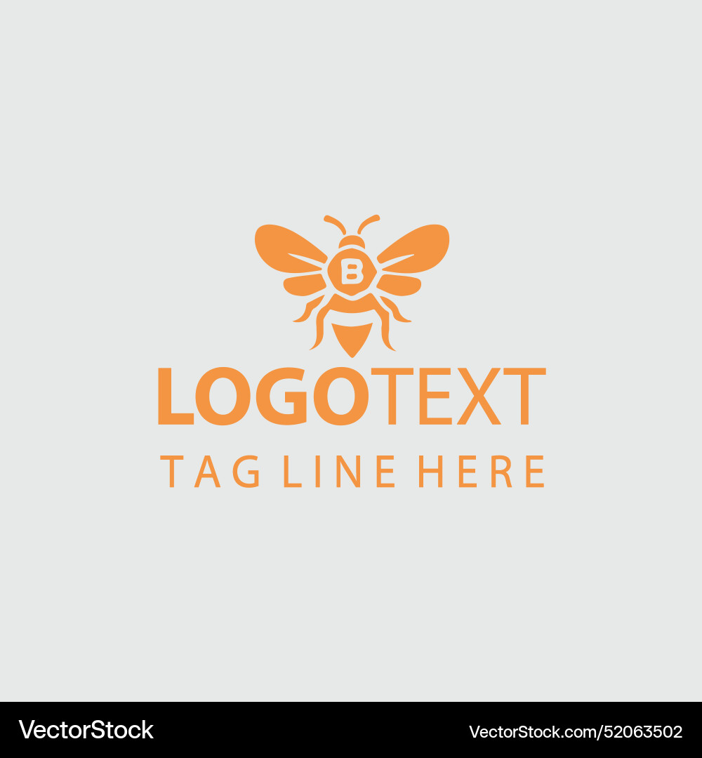 Bee logo Royalty Free Vector Image - VectorStock