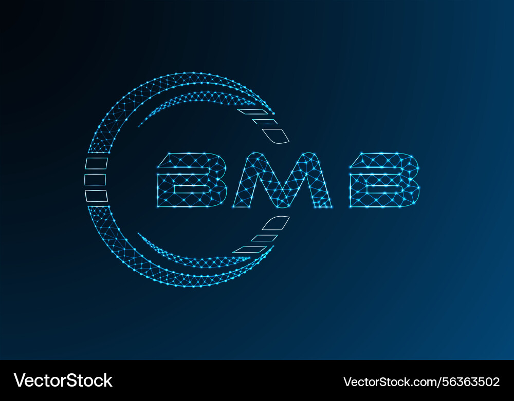 Bmb low poly letter logo design lower Royalty Free Vector