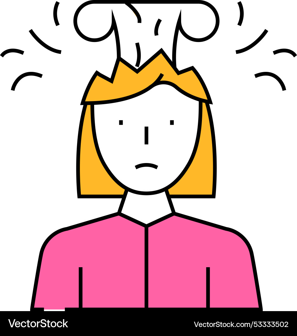 Brain explosion female icon color Royalty Free Vector Image