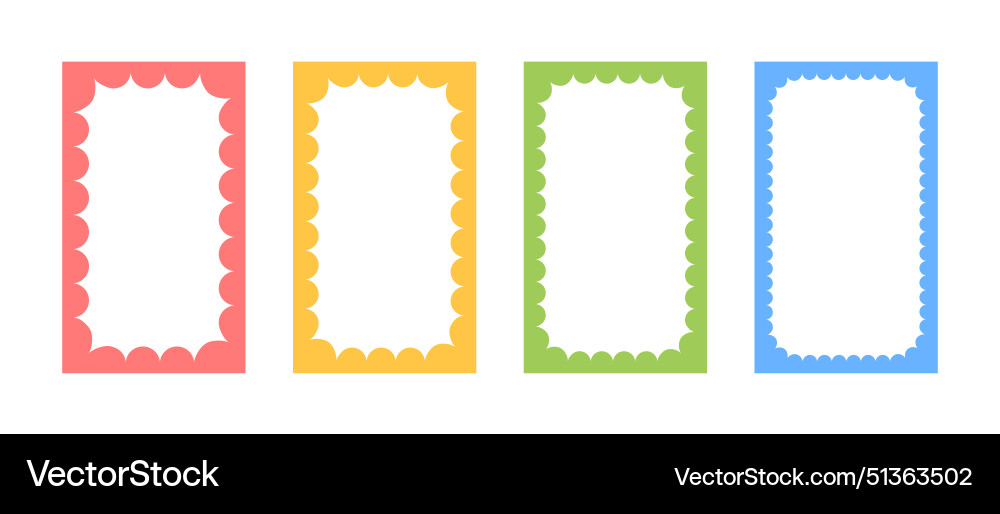 Cloudy wave curve edge frame wavy scalloped Vector Image