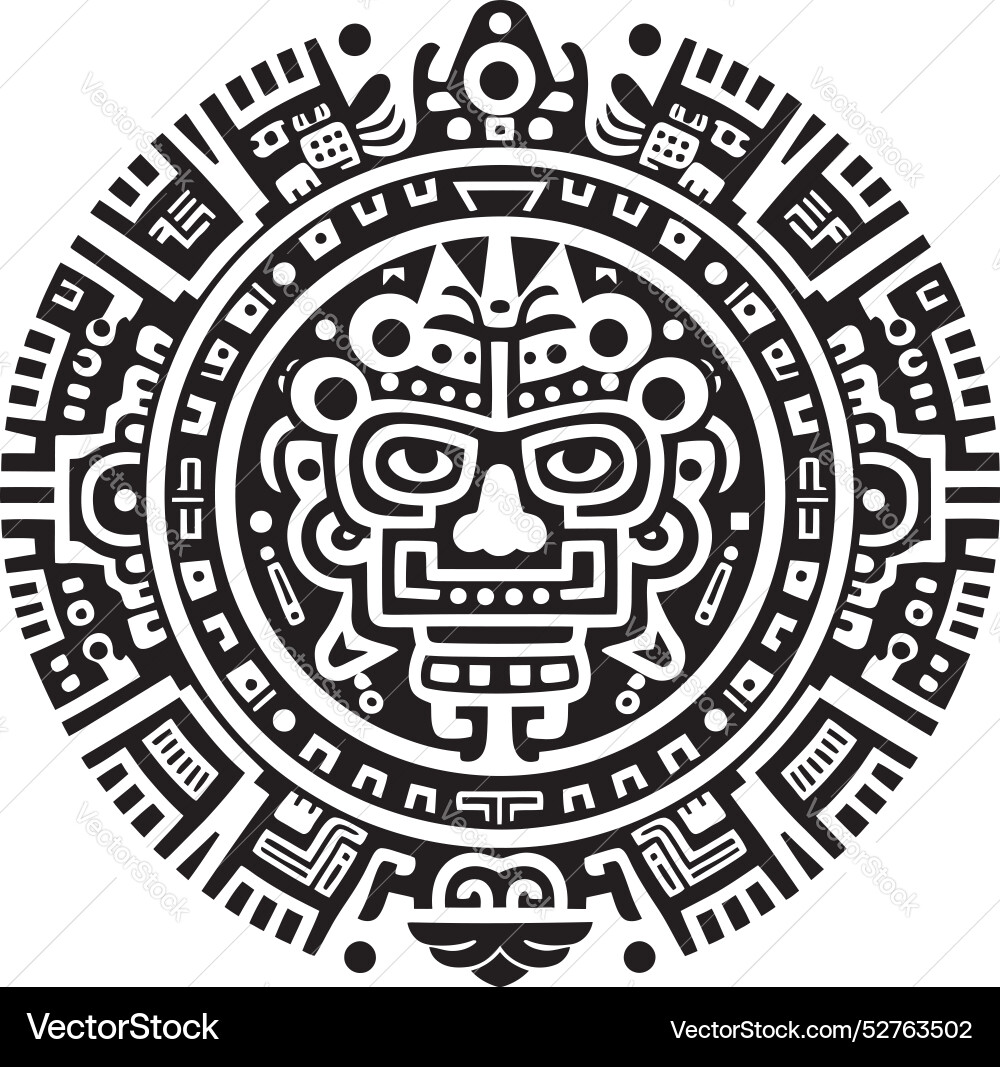 Emblematic aztec designs iconography ancient Vector Image