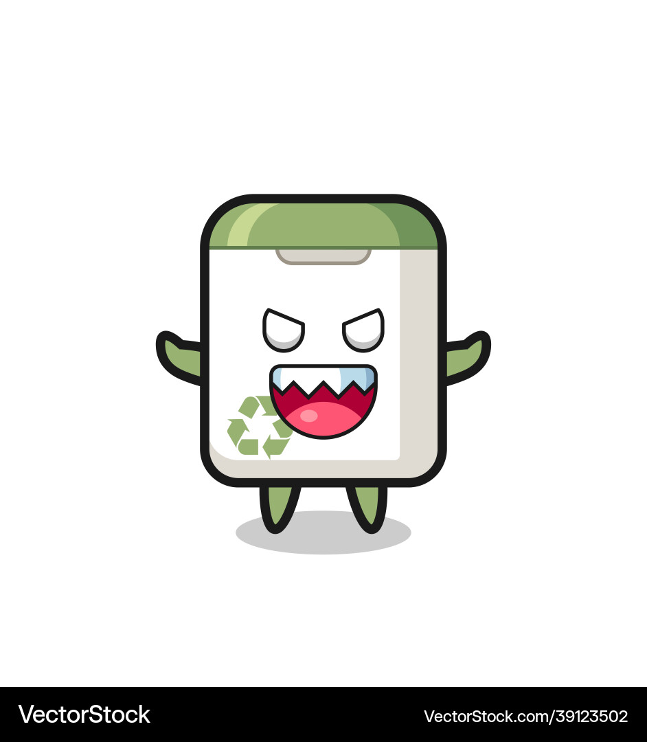Evil trash can mascot character Royalty Free Vector Image