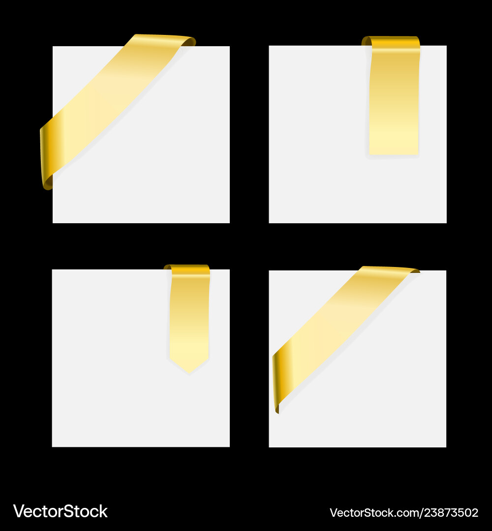 Golden ribbons set - design gradient Royalty Free Vector