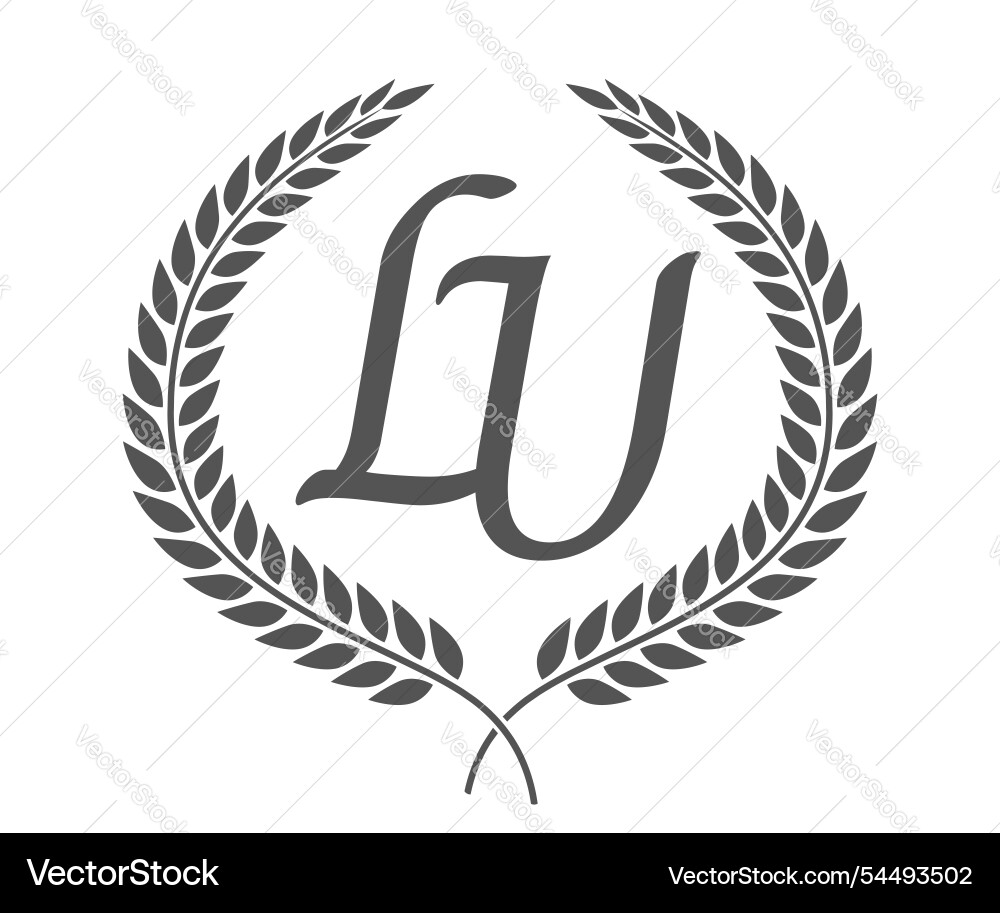 Initial letter l and u lu monogram logo design Vector Image