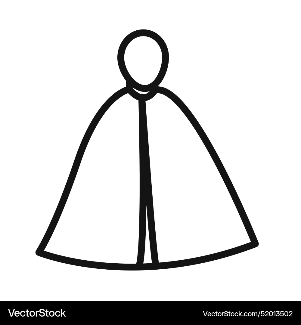 Invisibility cloak icon black line art Royalty Free Vector