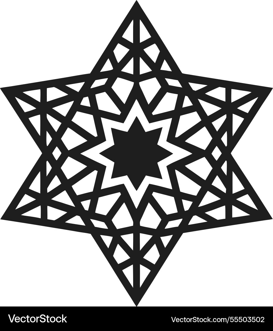 Islamic geometric star pattern silhouette Vector Image