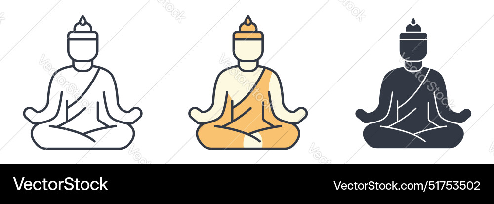 Lotus pose icon symbol isolated on white Vector Image
