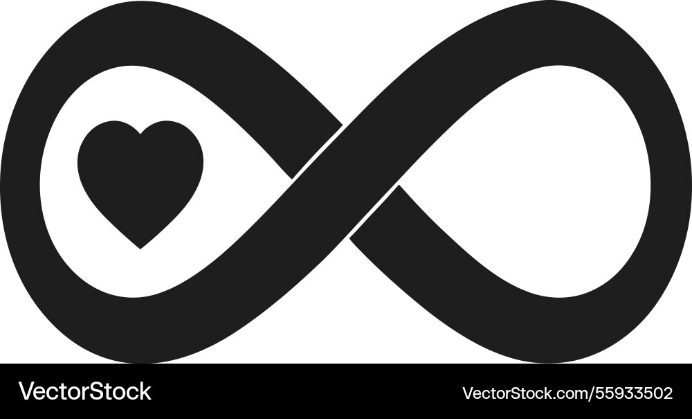 Minimalist infinity symbol with heart eternal Vector Image