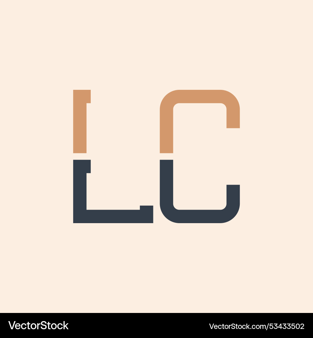 Modern lc letter logo design creative Royalty Free Vector