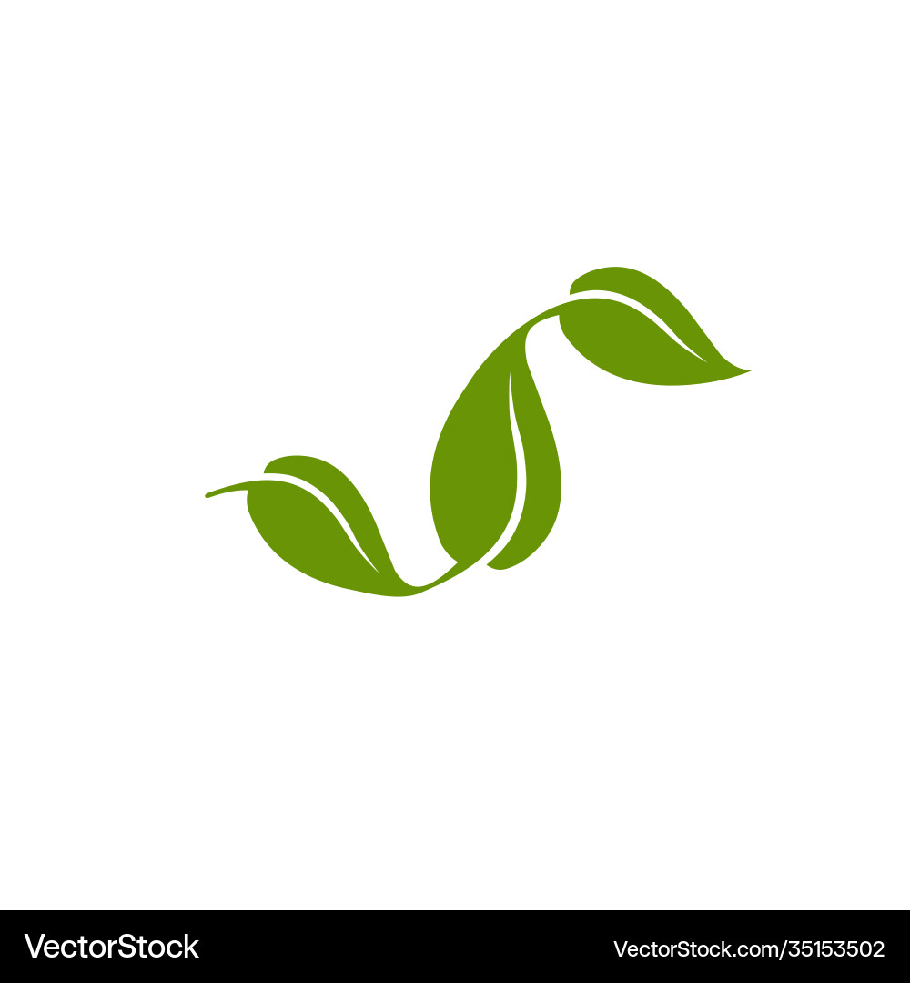 Natural leaf icon logo design template Royalty Free Vector
